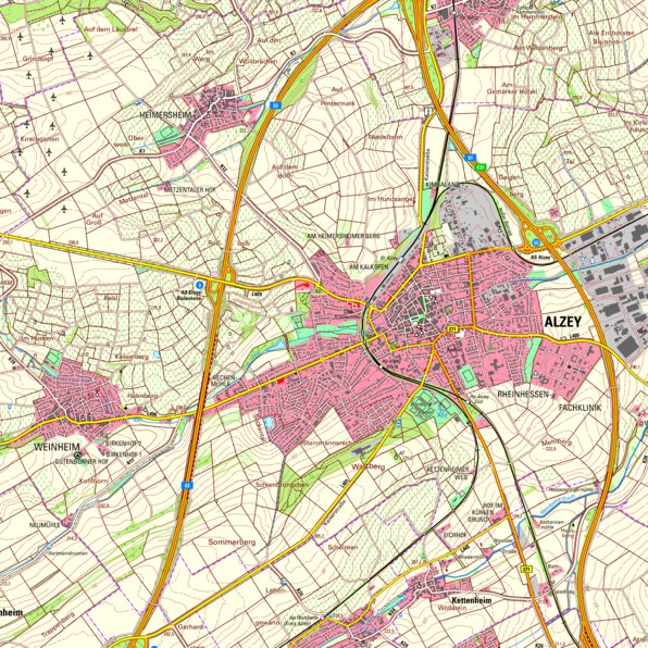Alzey (1:25,000) Map by Landesamt fur Vermessung und ...