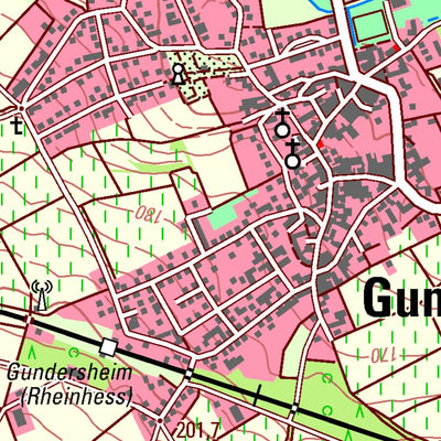 Gundersheim (1:25,000) Map by Landesamt fur Vermessung und ...