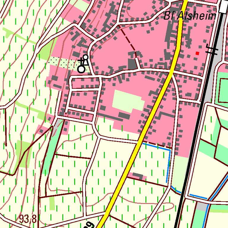 Alsheim (1:25,000) Map by Landesamt fur Vermessung und ...
