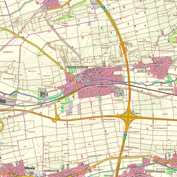 Worms 1 (1:25,000) Map by Landesamt fur Vermessung und ...