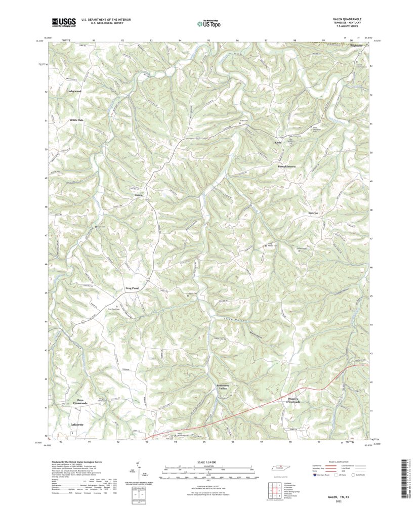 Galen, TN (2022, 24000-Scale) Map by United States Geological Survey ...