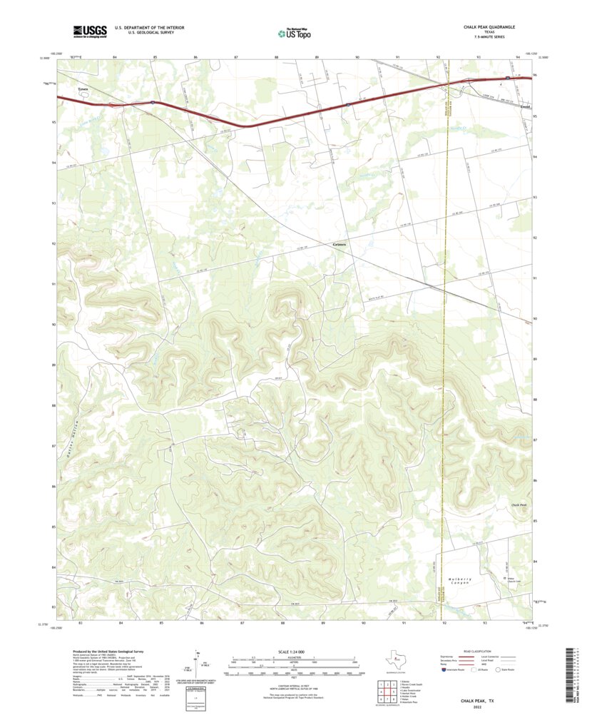 Chalk Peak, TX (2022, 24000-Scale) Map by United States Geological ...
