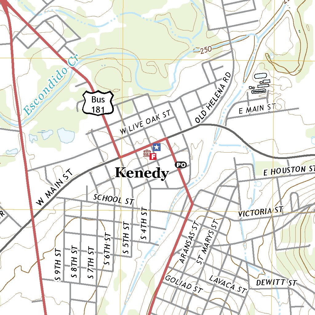 Kenedy, TX (2022, 24000-Scale) Map by United States Geological Survey ...