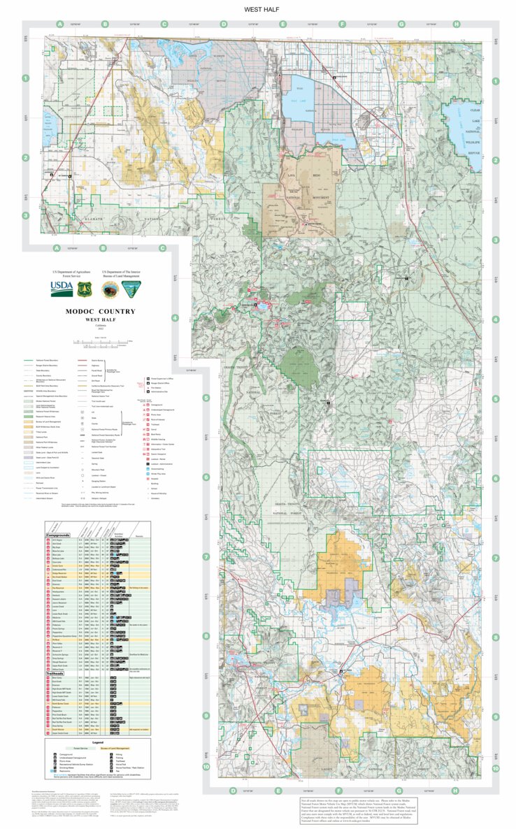 Modoc National Forest (West) Map by US Forest Service R5 | Avenza Maps