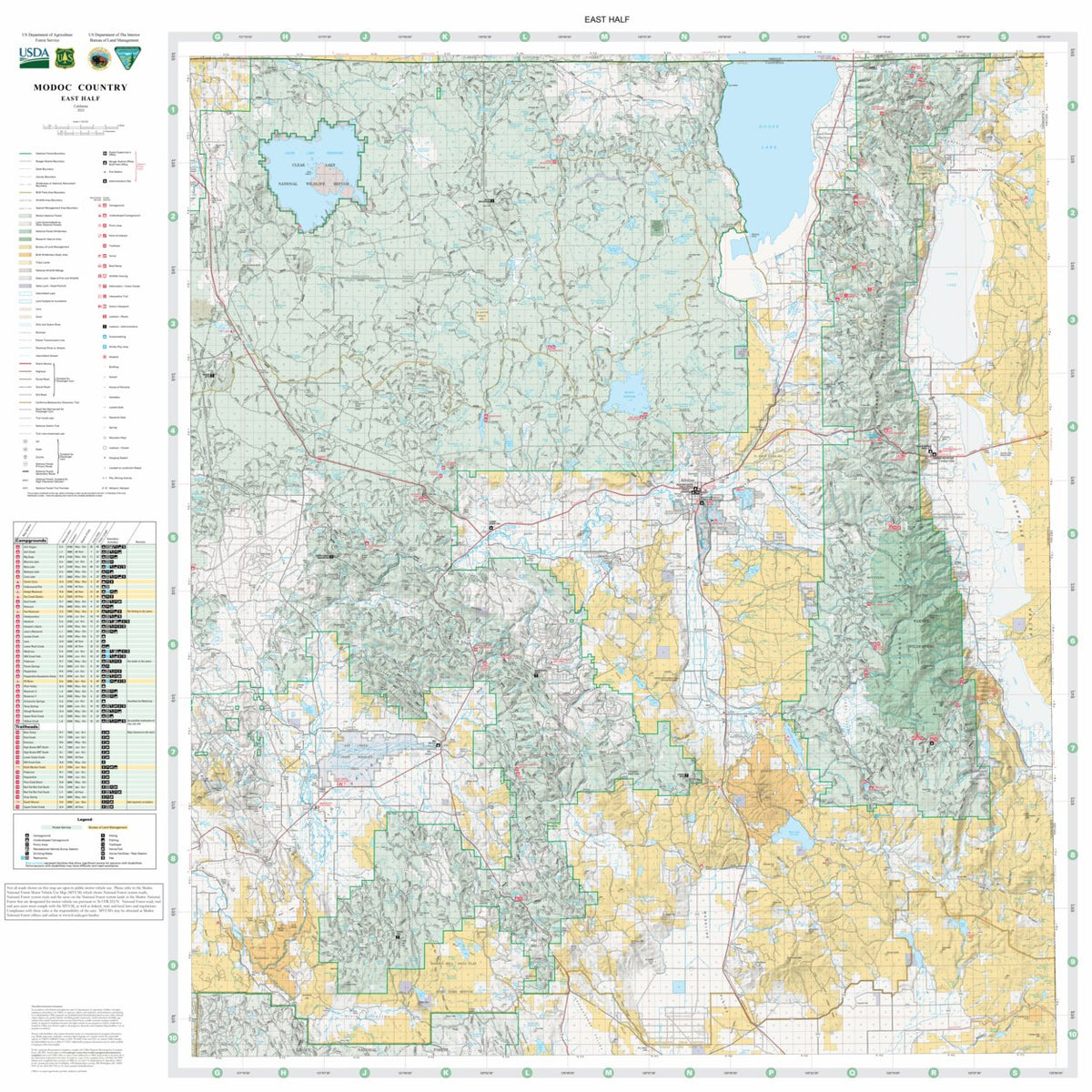 Modoc National Forest (East) Map by US Forest Service R5 | Avenza Maps