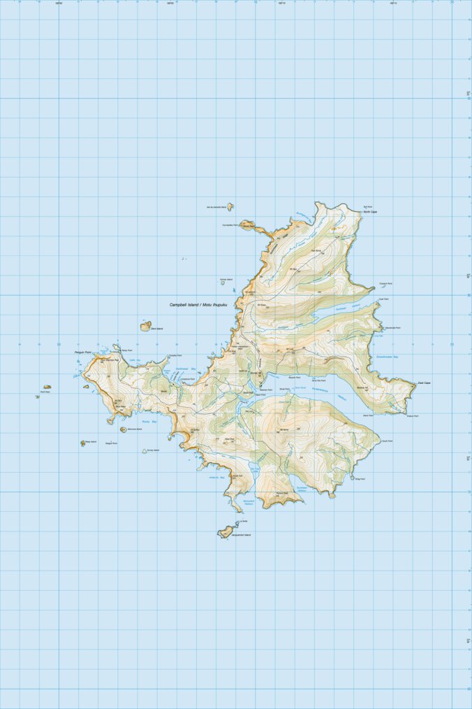 CM01 - Campbell Island/Motu Ihupuku Map by Land Information New Zealand ...