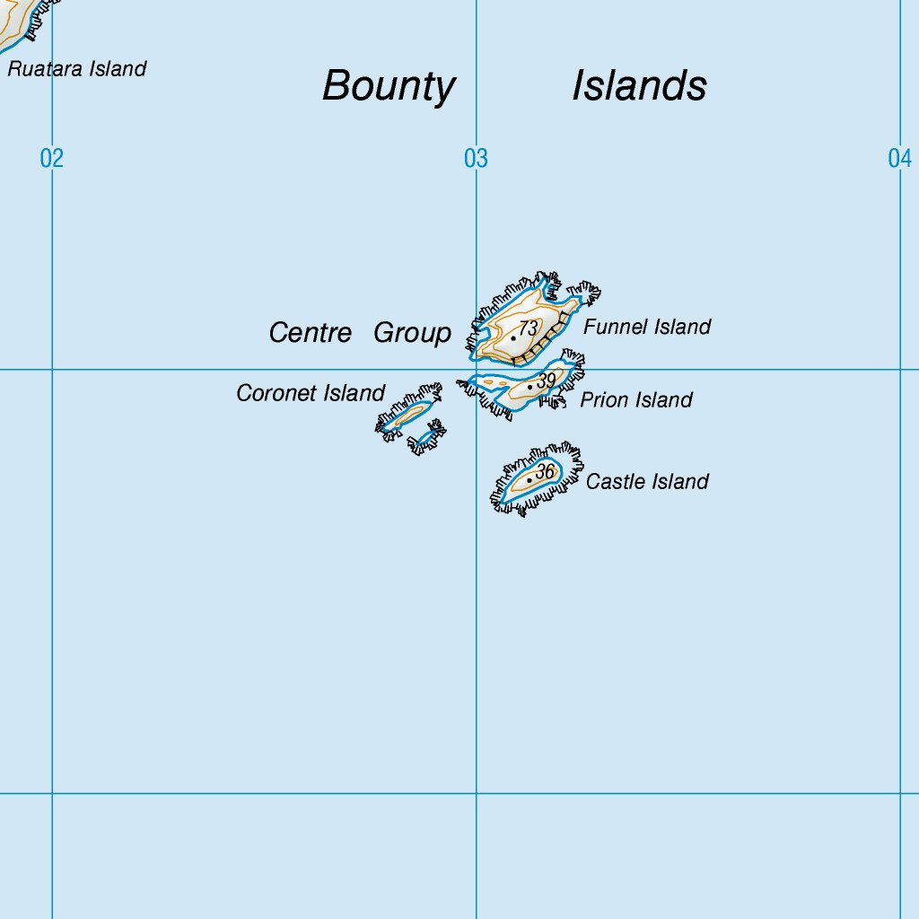 BI01 - Bounty Islands Map by Land Information New Zealand | Avenza Maps
