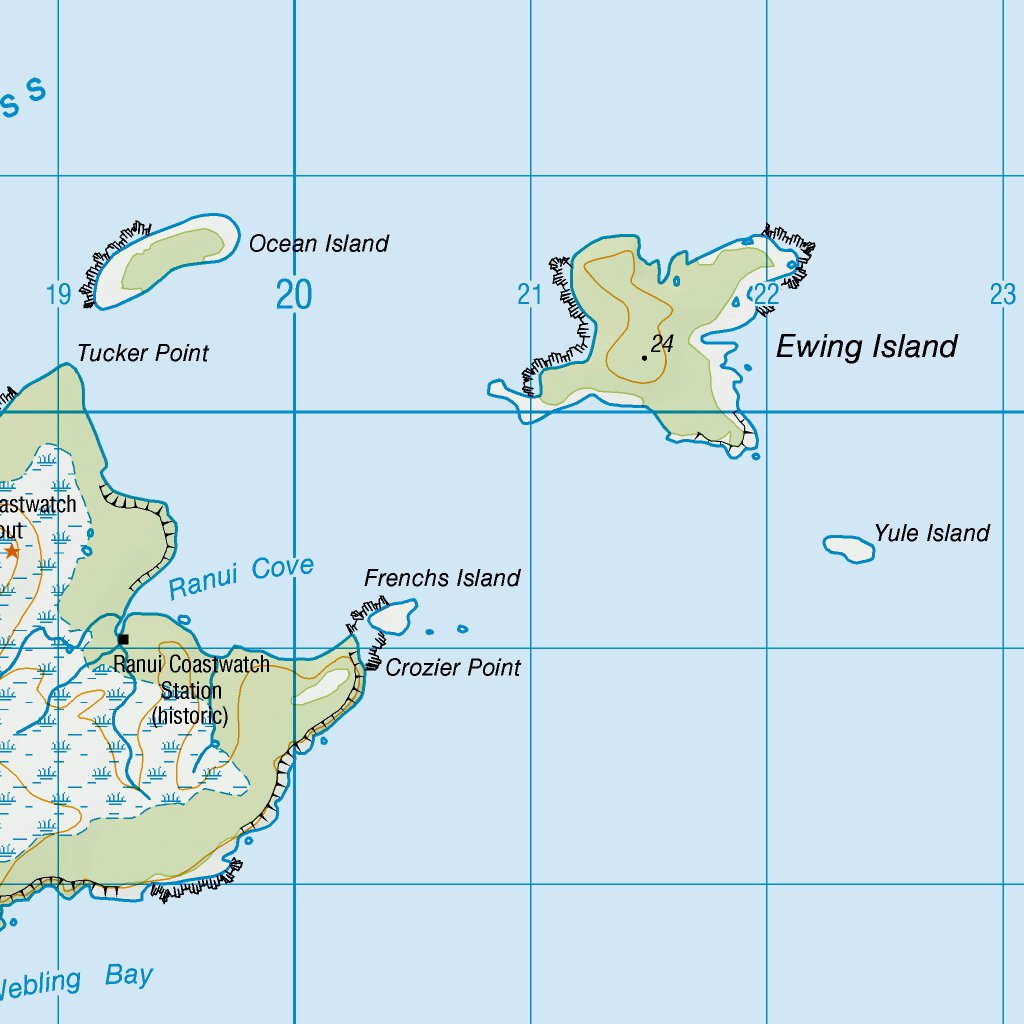 AK02 - Port Ross Map by Land Information New Zealand | Avenza Maps