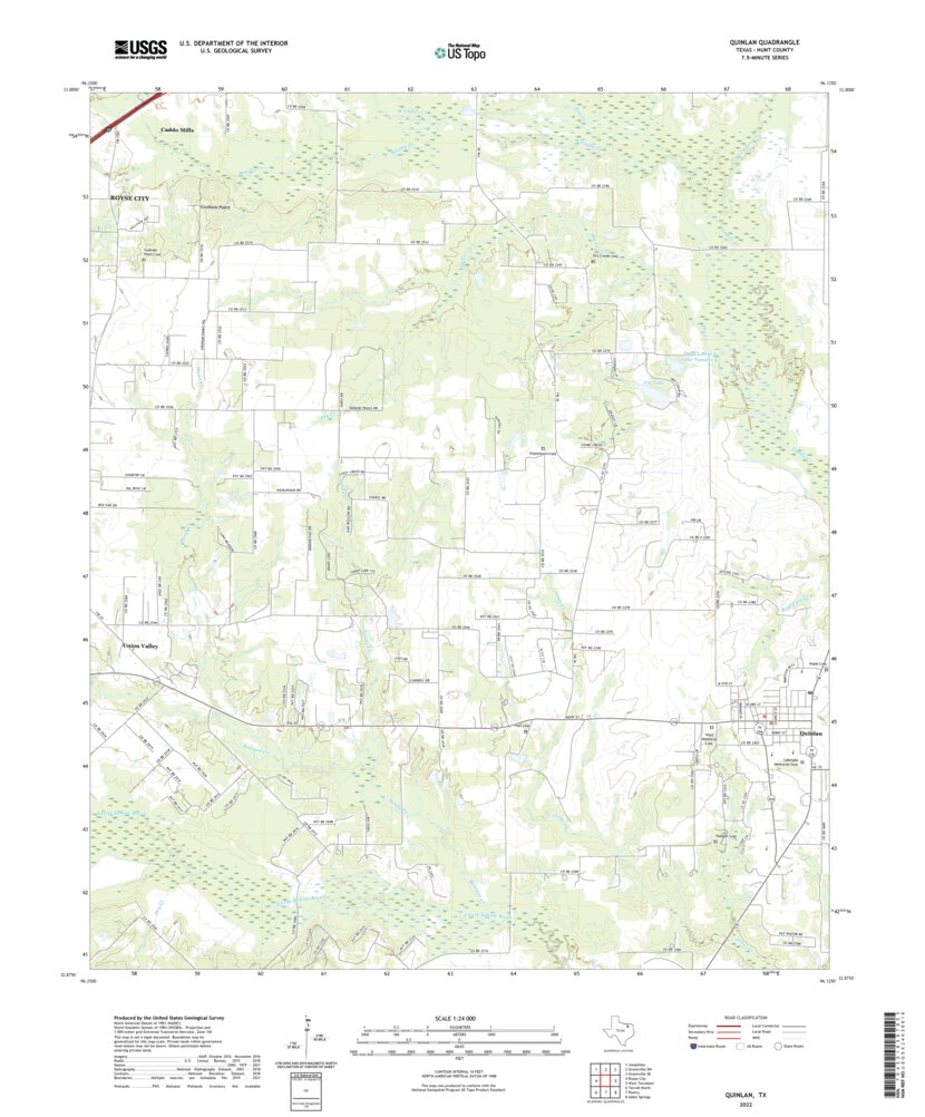 Quinlan, TX (2022, 24000-Scale) Map by United States Geological Survey ...
