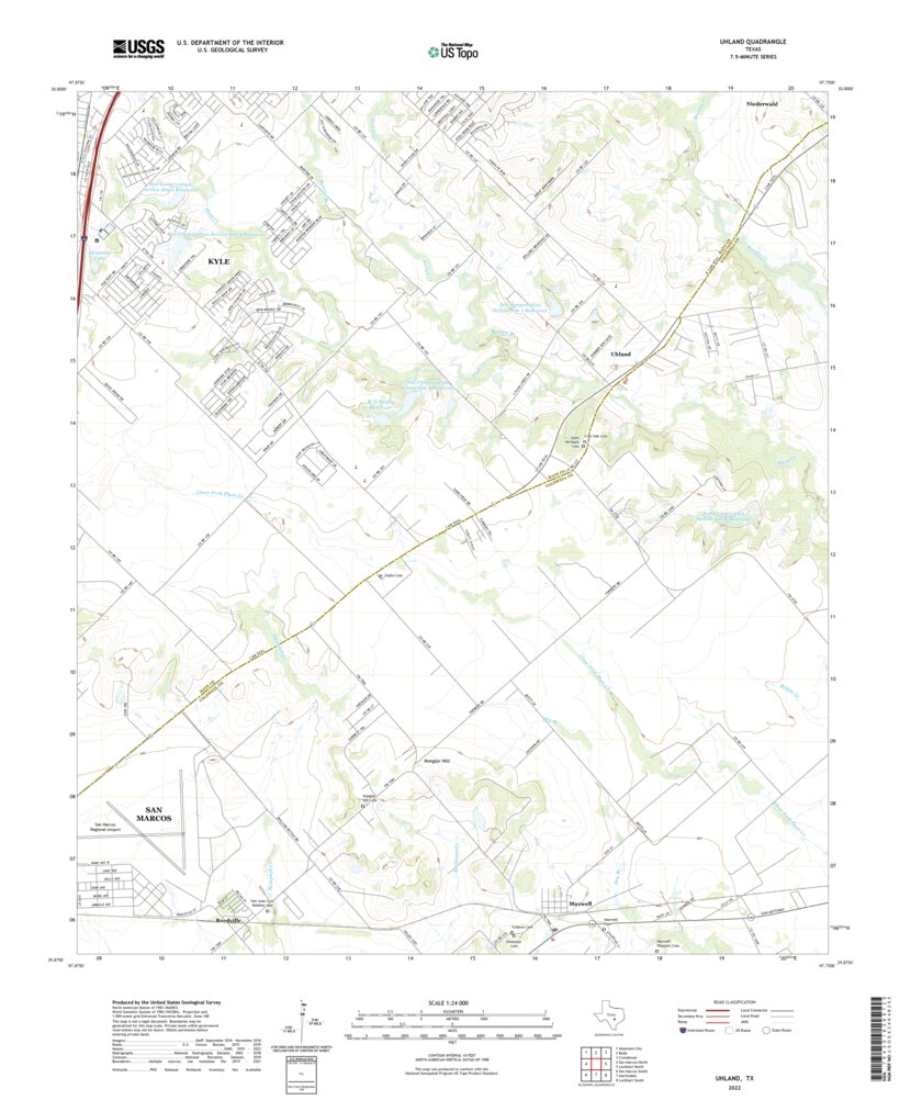 Uhland, TX (2022, 24000-Scale) Map by United States Geological Survey ...