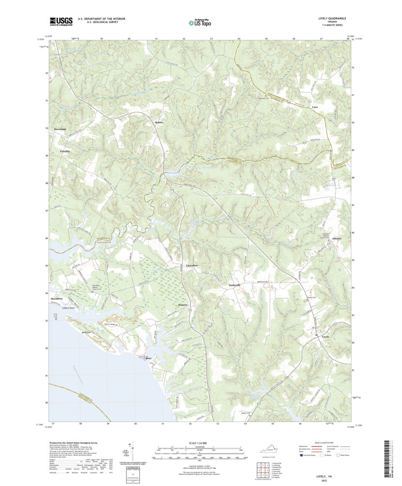 Lively, VA (2022, 24000-Scale) Map by United States Geological Survey ...
