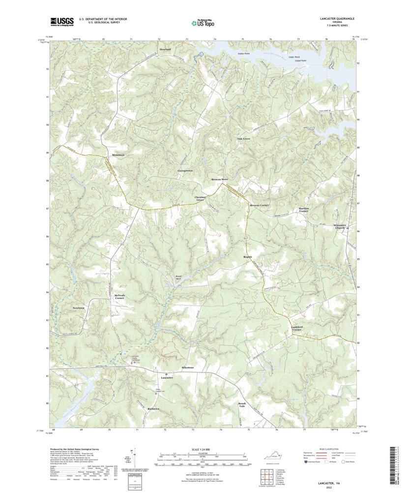 Lancaster, VA (2022, 24000-Scale) Map by United States Geological ...
