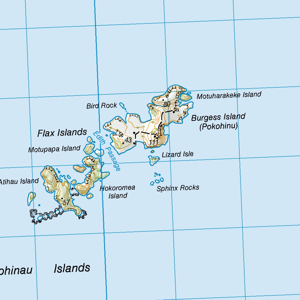 AX33 - Mokohinau Islands Map by Land Information New Zealand | Avenza Maps