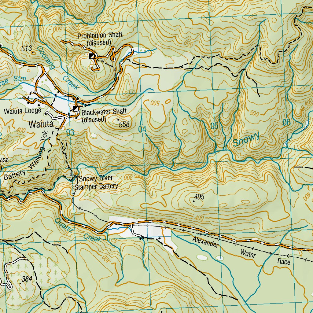 BT21 - Waiuta Map by Land Information New Zealand | Avenza Maps