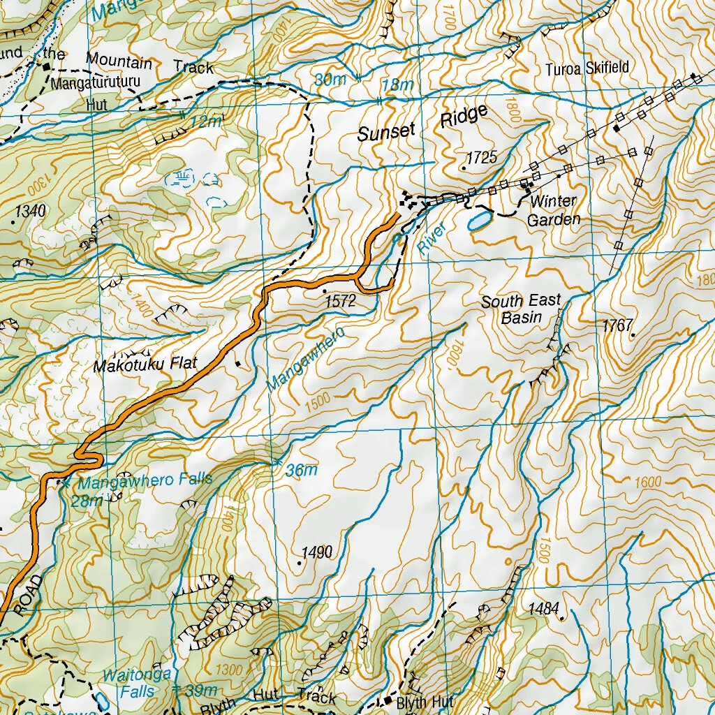 BJ34 - Mount Ruapehu Map by Land Information New Zealand | Avenza Maps