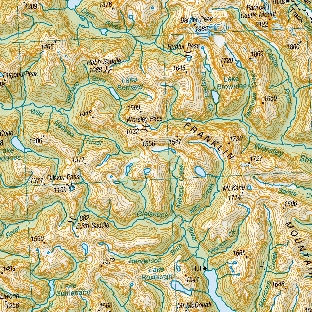 250-25 - Te Anau Map by Land Information New Zealand | Avenza Maps