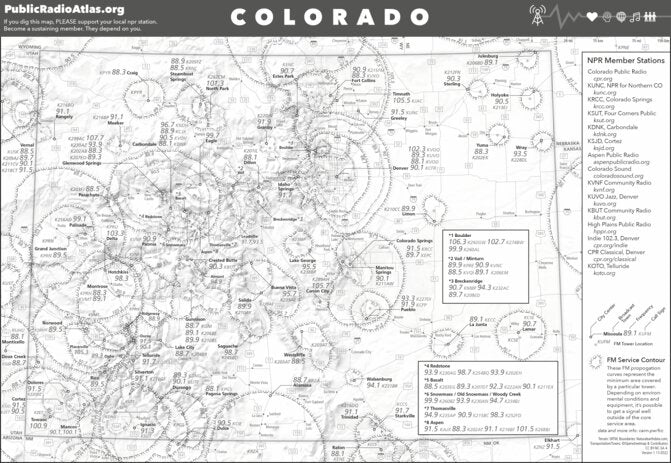 Colorado - Public Radio Atlas Map by Public Radio Atlas | Avenza Maps