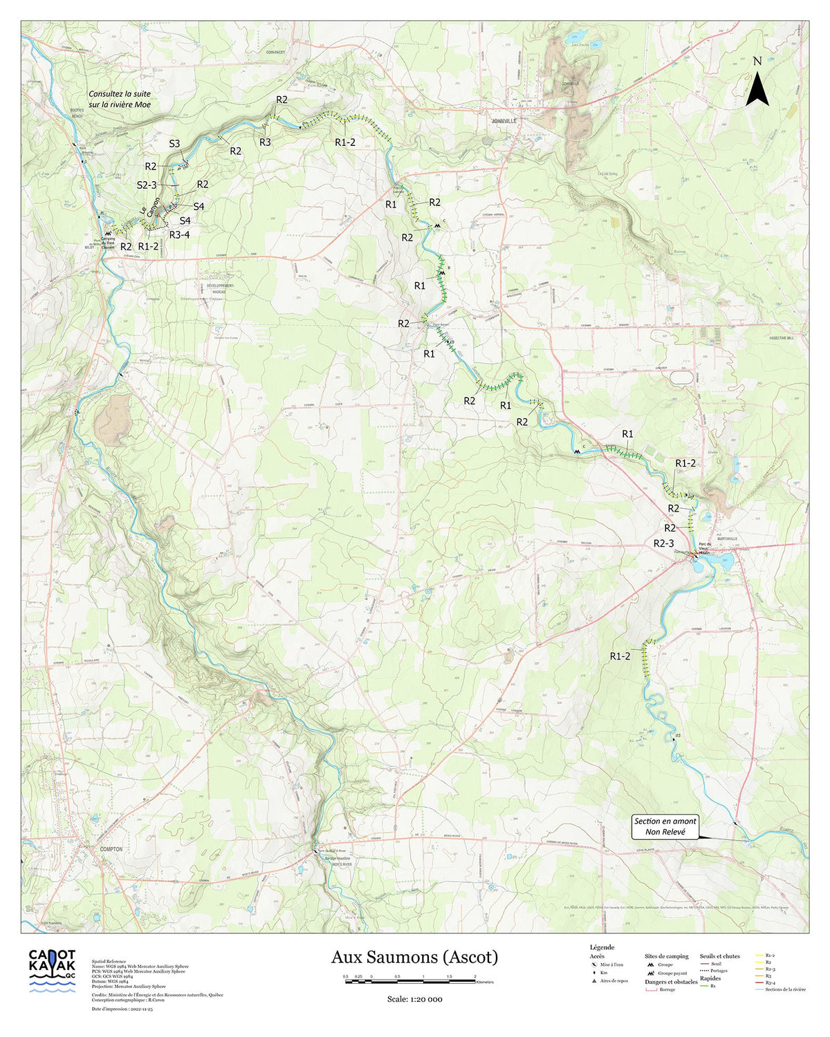 Rivière aux Saumons ( Ascot ) Map by Canot Kayak Quebec | Avenza Maps