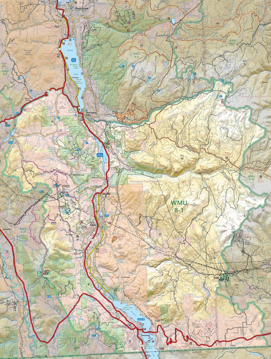 WMU 8-1 Okanagan Region – Hunting Topo BC Map by Backroad Mapbooks ...