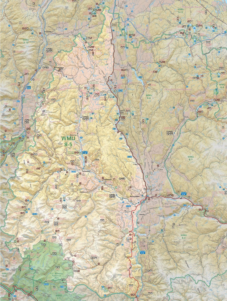 WMU 8-5 Okanagan Region – Hunting Topo BC Map by Backroad Mapbooks ...