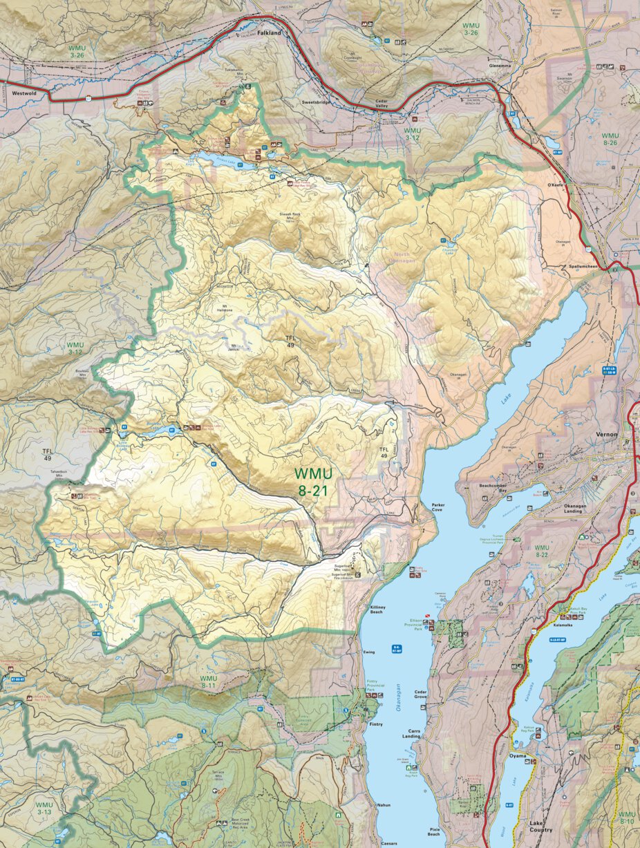WMU 8-21 Okanagan Region – Hunting Topo BC Map by Backroad Mapbooks ...