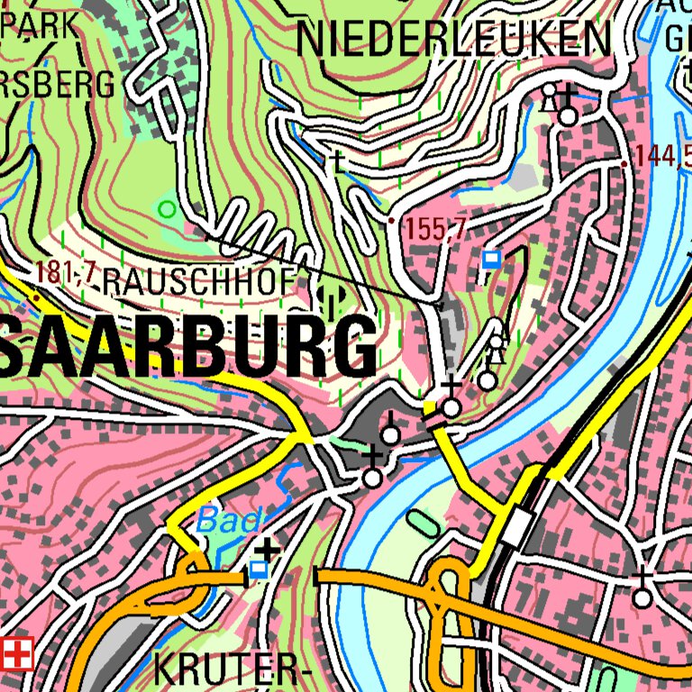 Konz (1:50,000) Map by Landesamt fur Vermessung und ...
