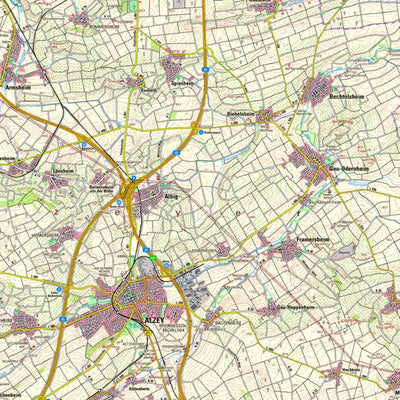 Alzey (1:50,000) Map by Landesamt fur Vermessung und ...