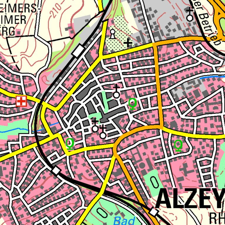 Alzey (1:50,000) Map by Landesamt fur Vermessung und ...