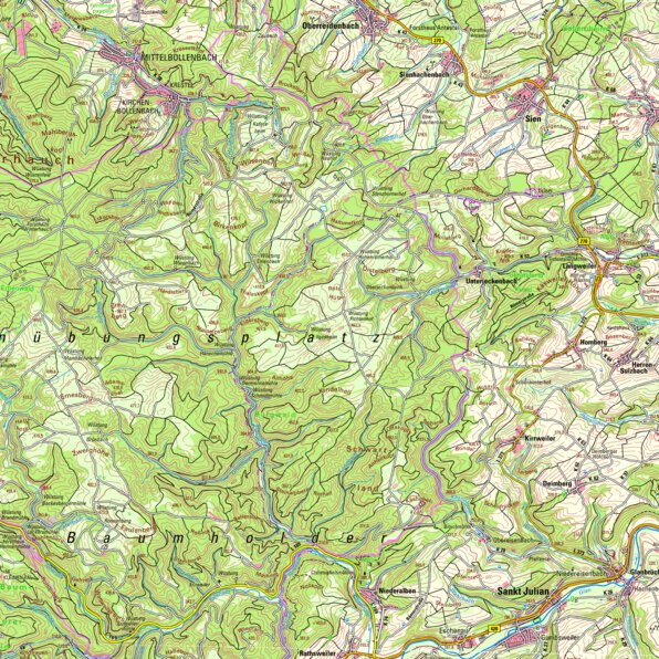 Baumholder (1:50,000) Map by Landesamt fur Vermessung und ...
