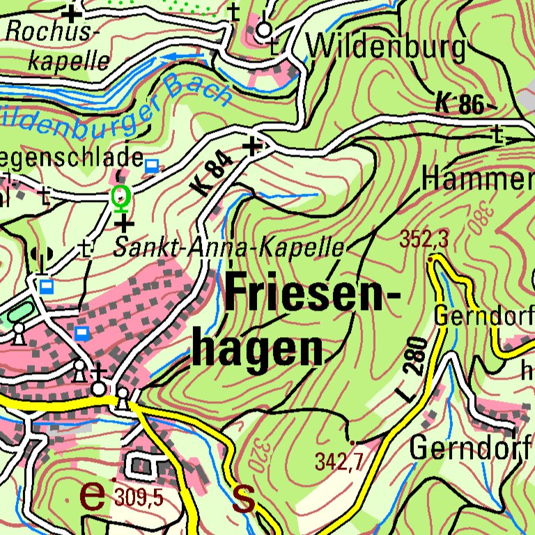 Friesenhagen (1:50,000) Map by Landesamt fur Vermessung und ...