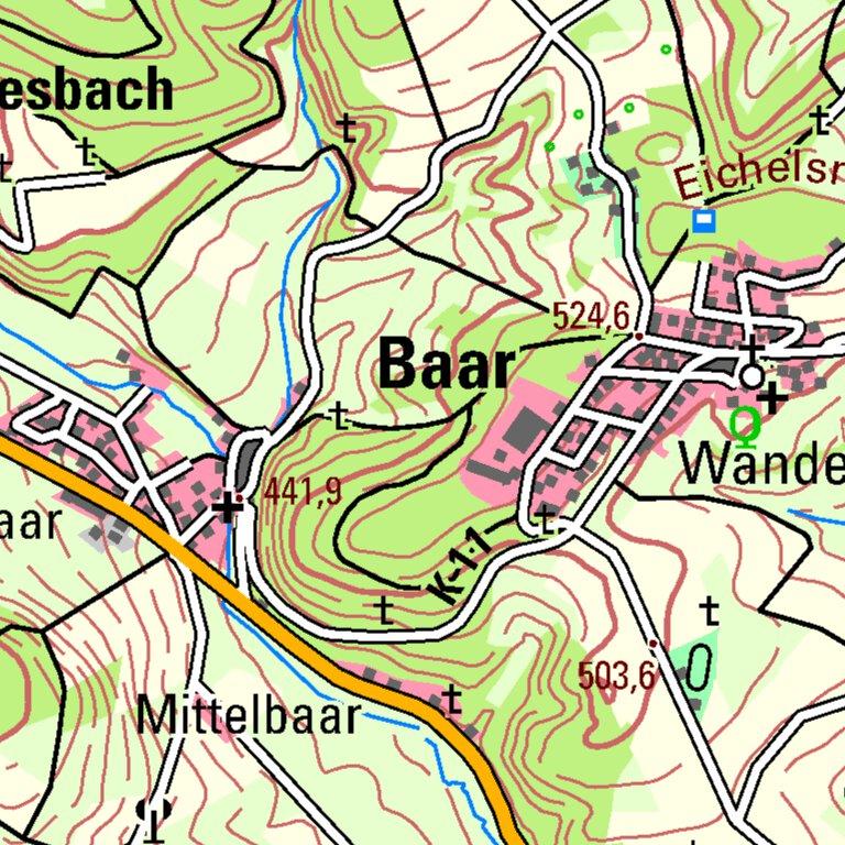Baar (1:50,000) Map by Landesamt fur Vermessung und ...