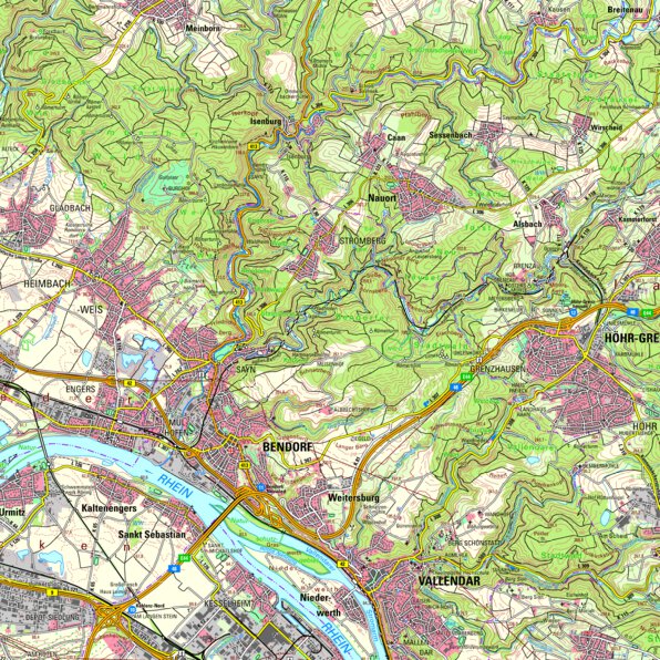 Bendorf (1:50,000) Map by Landesamt fur Vermessung und ...