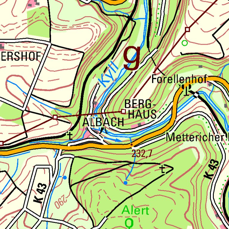 Bitburg (1:50,000) Map by Landesamt fur Vermessung und ...