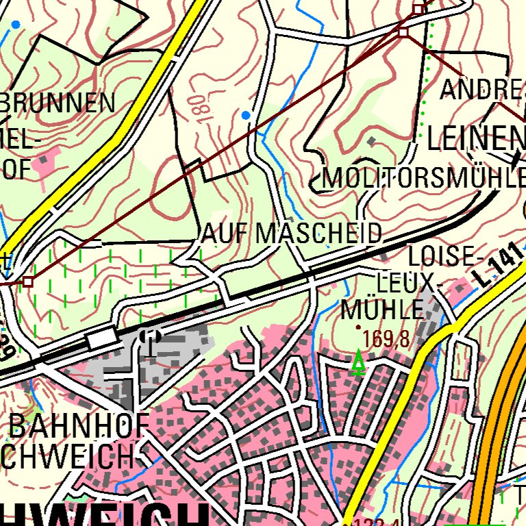 Schweich (1:50,000) Map by Landesamt fur Vermessung und ...