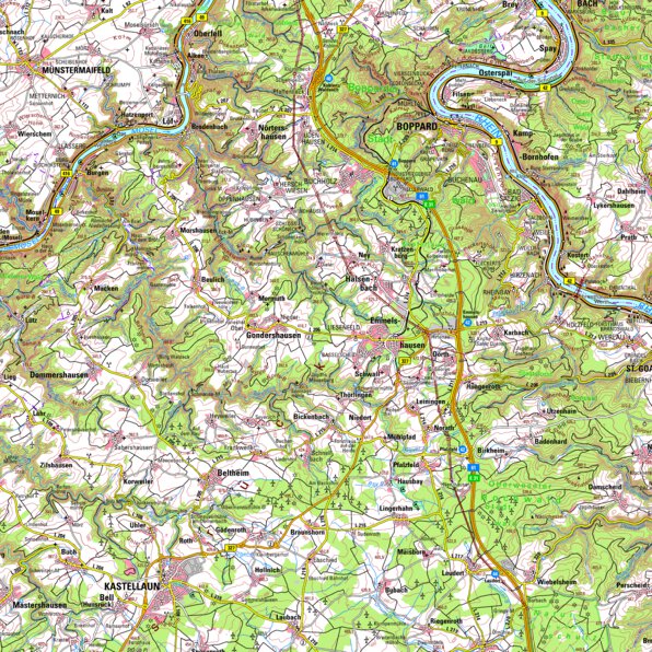 Boppard (1:100,000) Map by Landesamt fur Vermessung und ...