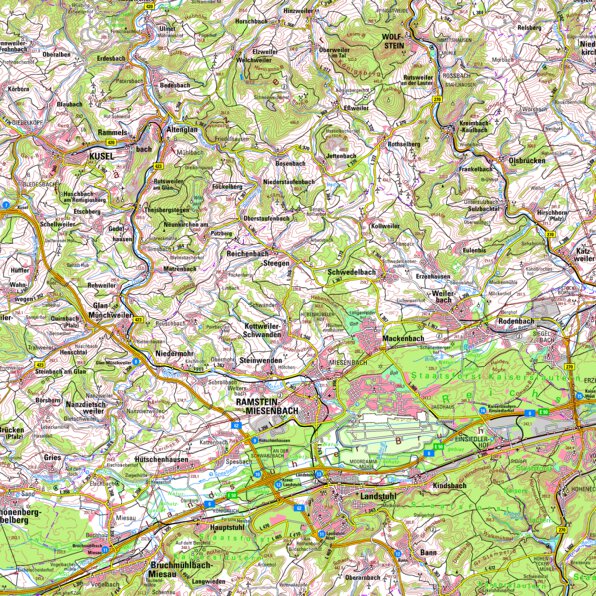 Ramstein-Miesenbach (1:100,000) Map by Landesamt fur Vermessung und ...