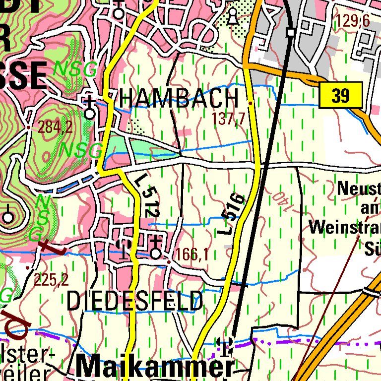 Neustadt an der Weinstraße (1:100,000) Map by Landesamt fur Vermessung ...