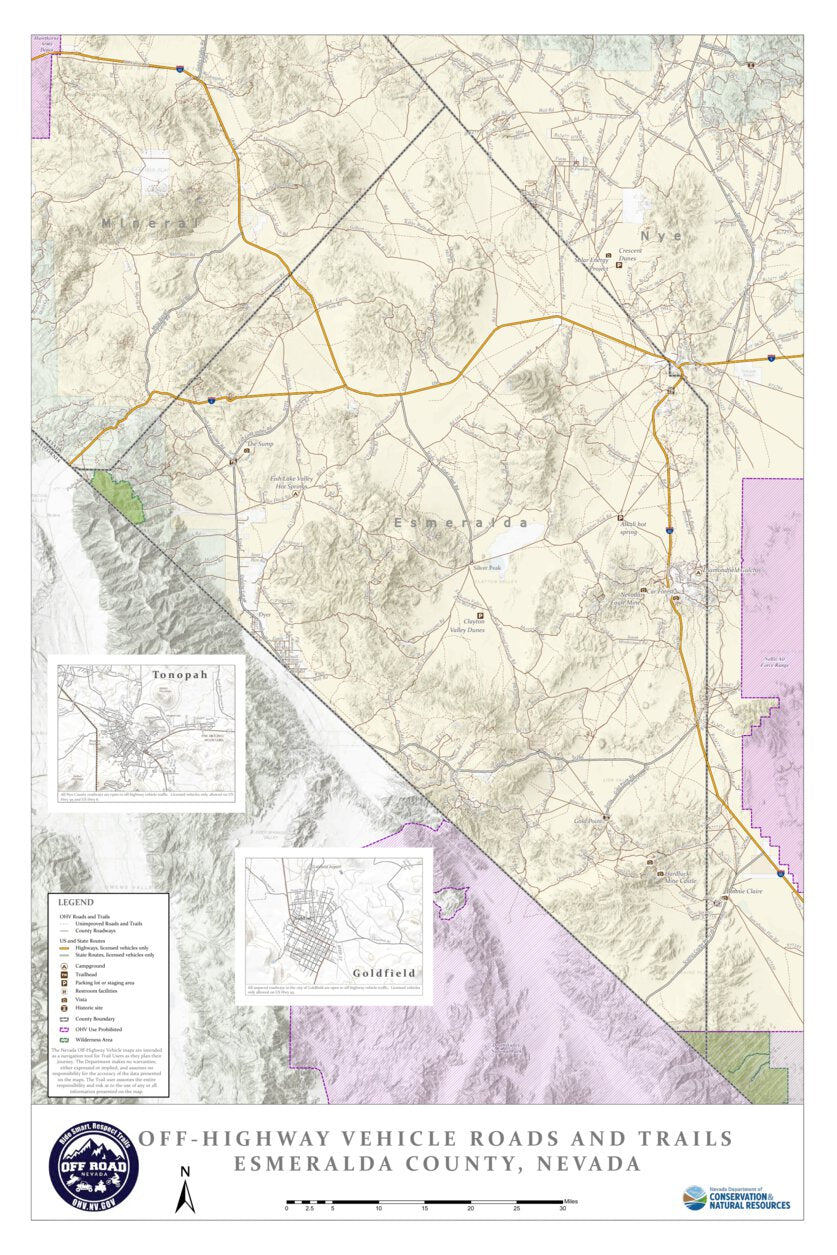 Esmerelda County OHV Trails Map by Nevada Department of Conservation ...