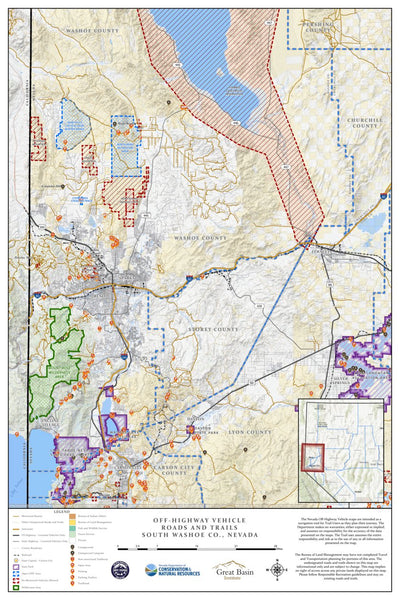 Southern Washoe county OHV Trails Map by Nevada Department of ...