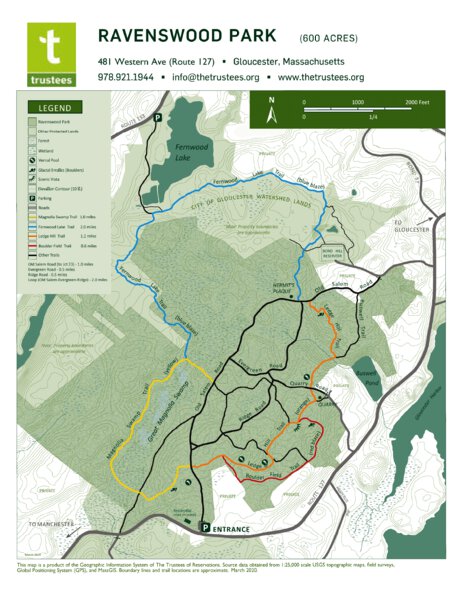 Ravenswood Park Trail Map by The Trustees of Reservations | Avenza Maps