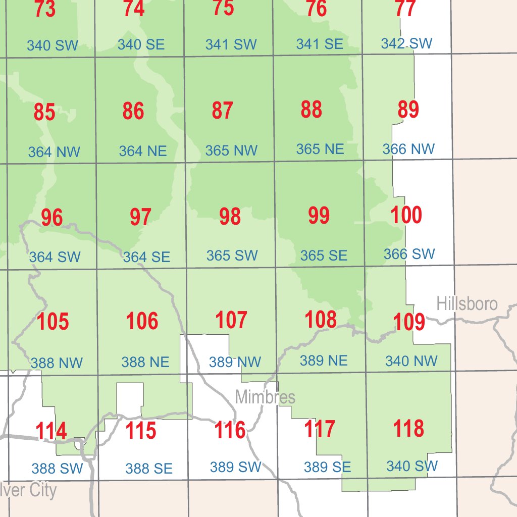 Gila National Forest Quadrangle Map: Atlas Index map by US Forest ...