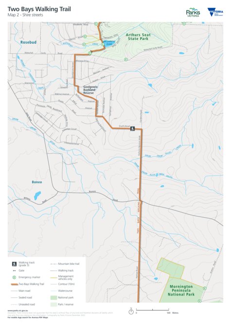 Two Bays Trail Map 2 Visitor Guide by Parks Victoria | Avenza Maps
