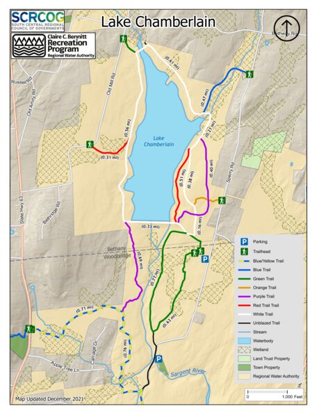 Lake Chamberlain - Woodbridge, CT Map by South Central Regional Council ...