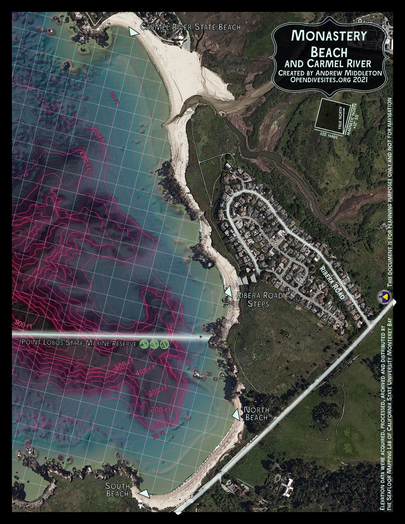 Diving Monterey: Complete Companion Map by OpenDiveSites | Avenza Maps