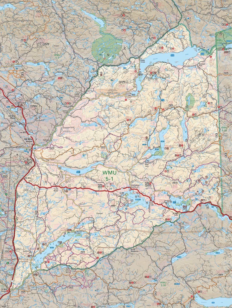 WMU 5-1 Cariboo Region 5 – Hunting Topo BC Map by Backroad Mapbooks ...