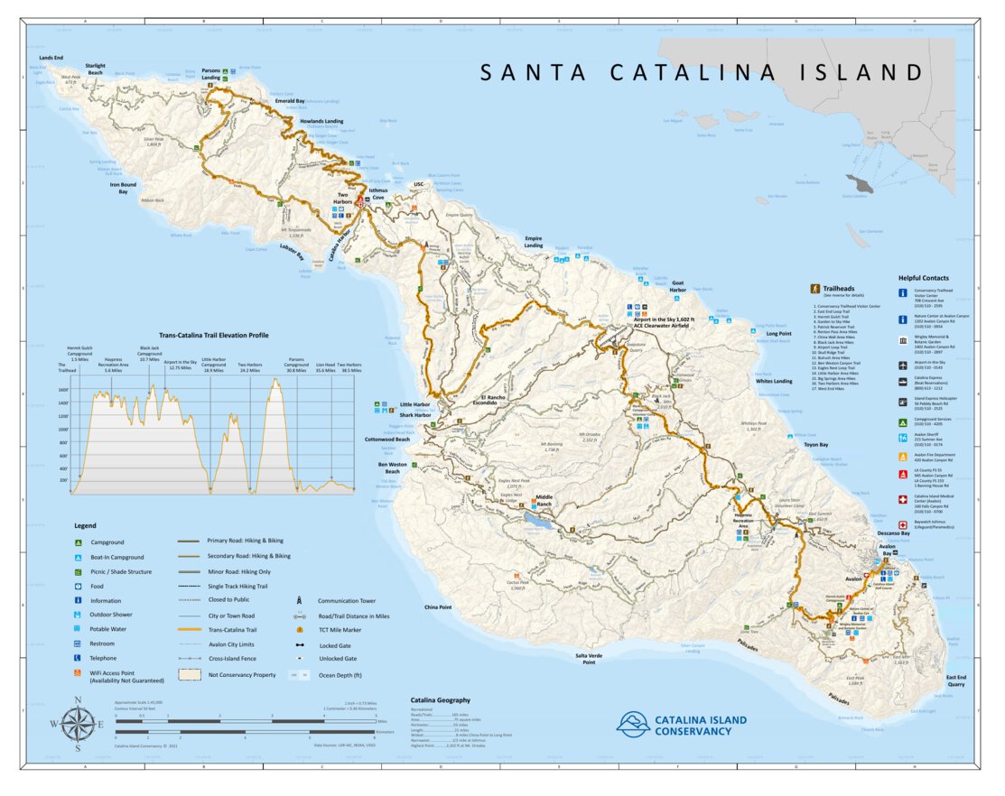 Catalina Island Trail Map by Catalina Island Conservancy | Avenza Maps
