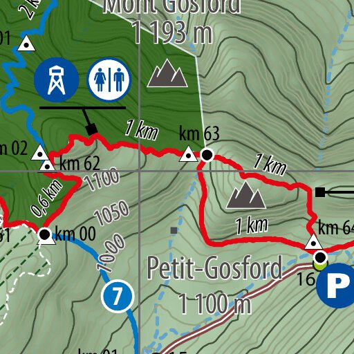 Carte du secteur du mont Gosford Map by Rando Quebec | Avenza Maps