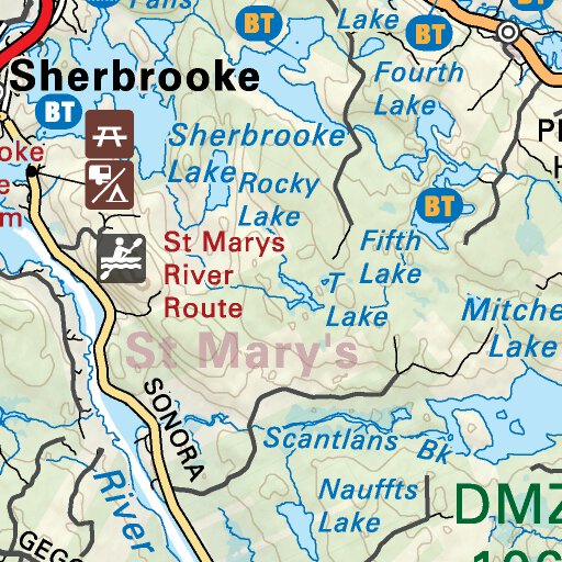 NSNS26 Sherbrooke - Nova Scotia Topo Map by Backroad Mapbooks | Avenza Maps