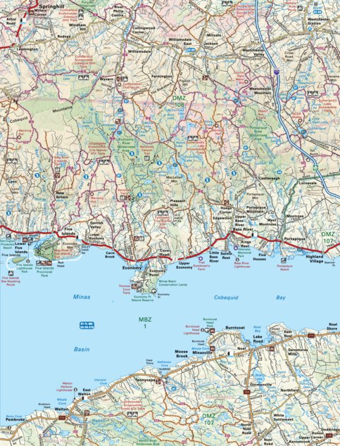 NSNS30 Economy - Nova Scotia Topo Map by Backroad Mapbooks | Avenza Maps