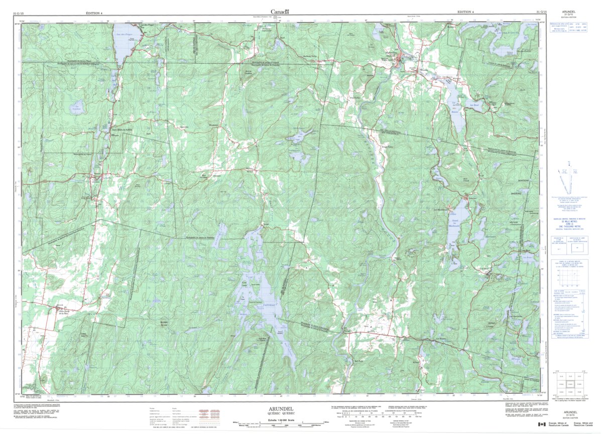 Arundel, QC (031G15 CanMatrix) Map by Natural Resources Canada | Avenza ...